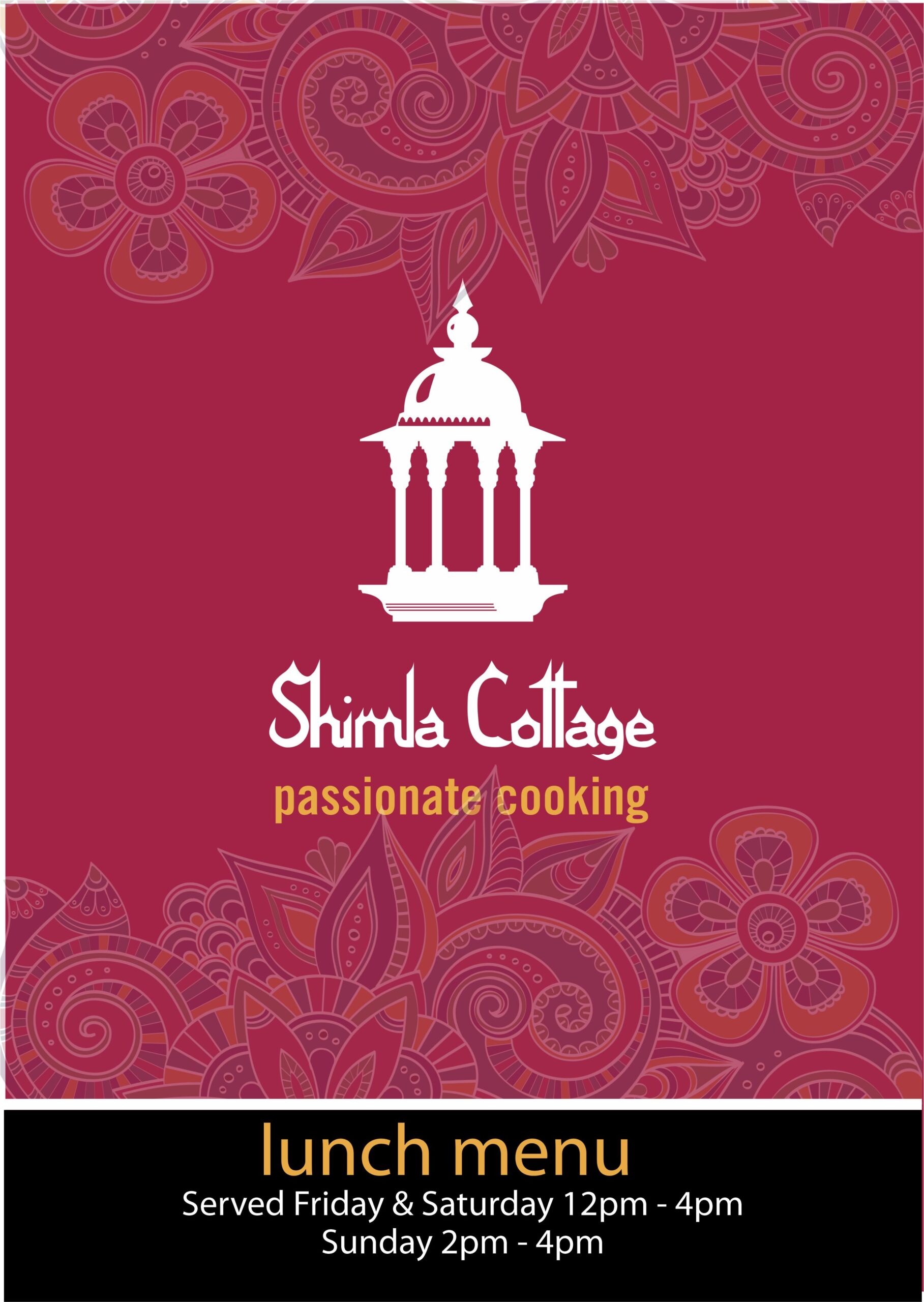 Lunch Menu | Shimla Cottage Coatbridge